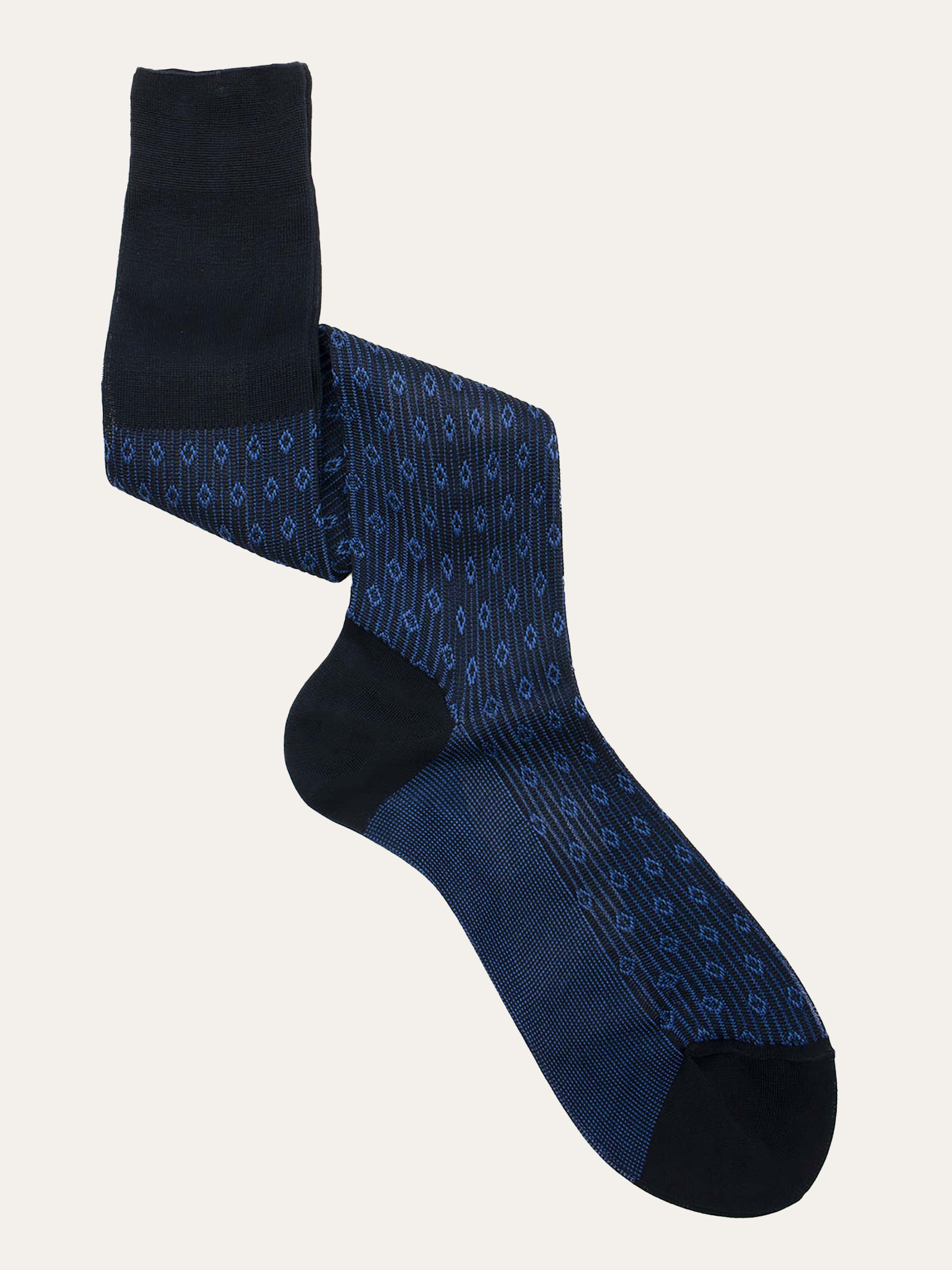 Men's long diamond pattern socks with English welt in Scottish thread ...