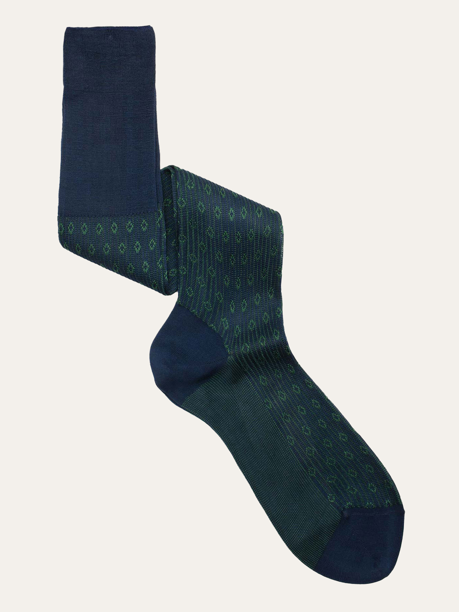 Men's long diamond pattern socks with English welt in Scottish thread ...