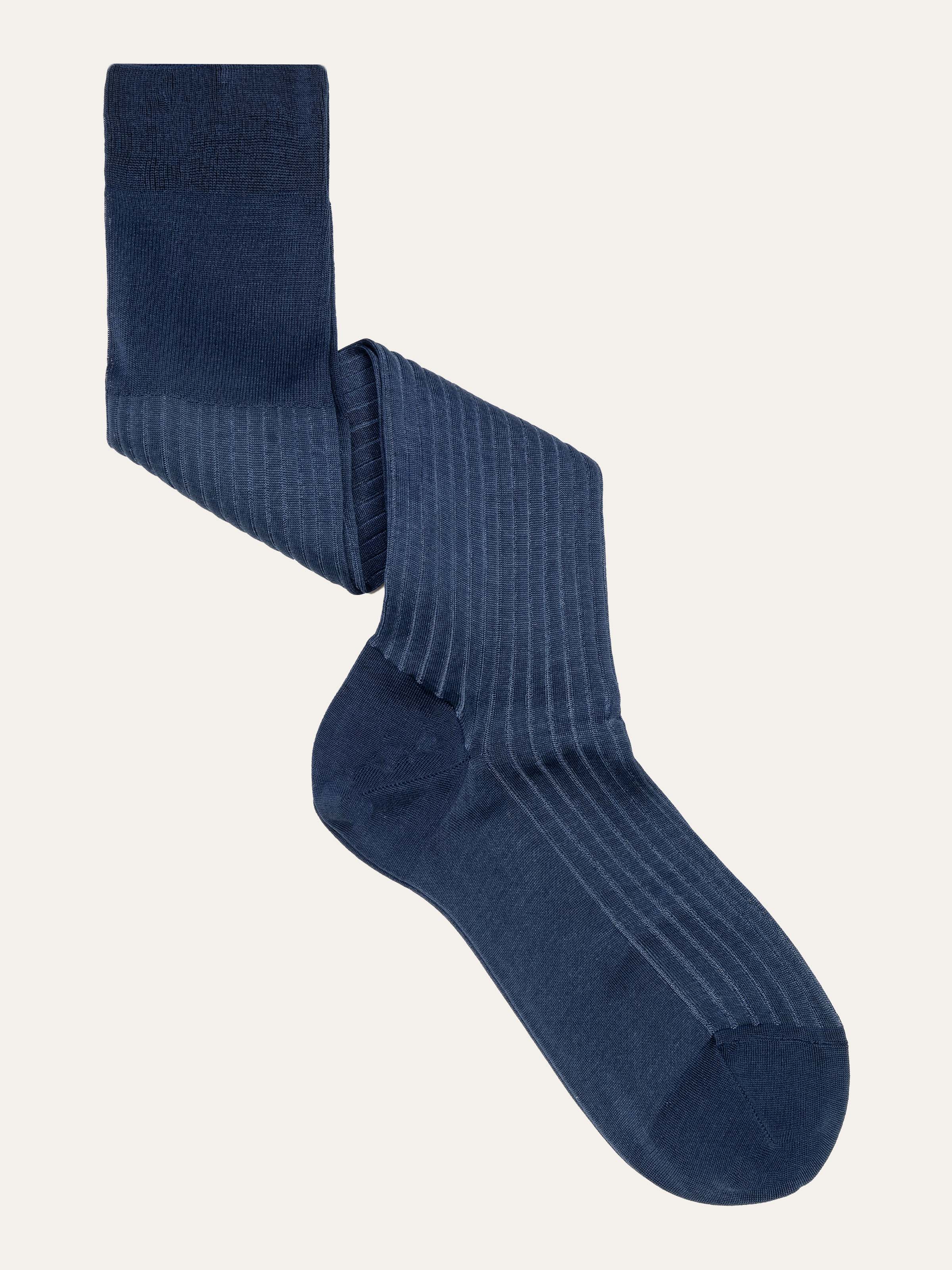 Classic ribbed long socks with two-tone Vanisé in 100% Lisle Cotton ...